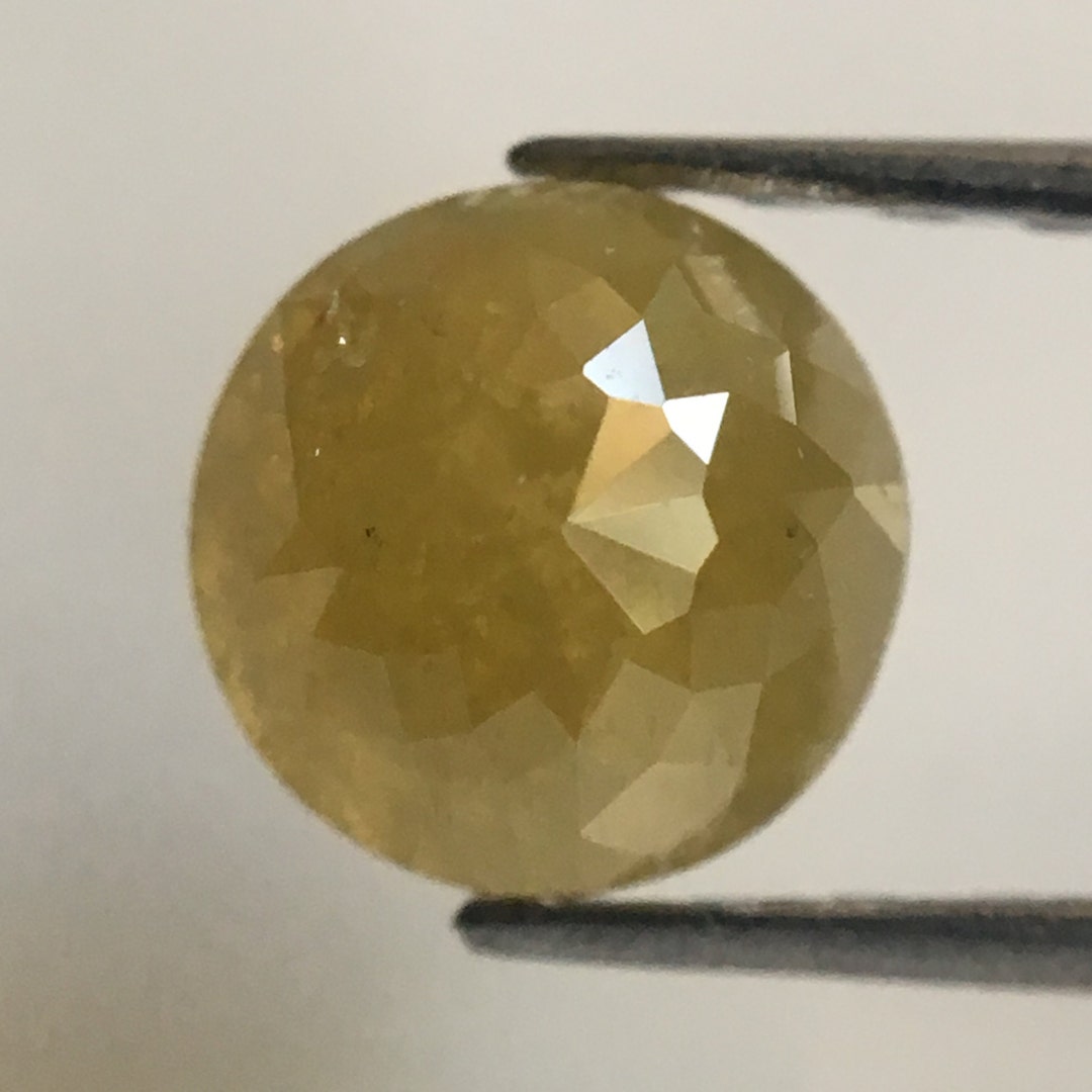 1.00 Ct Yellow Color Round Shape Rose Cut Natural Loose Diamonds, 5.45 ...