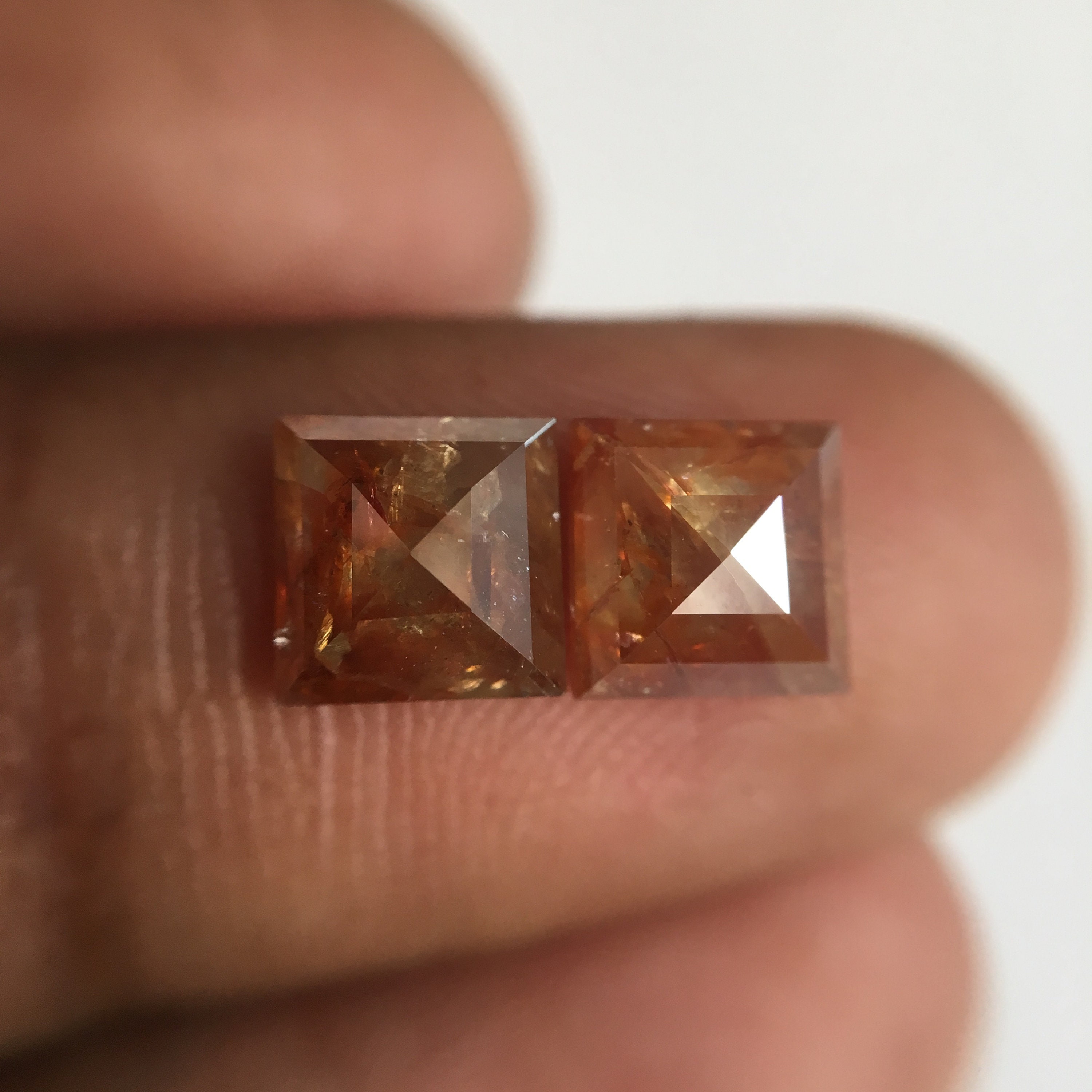 2.87 Ct Pair Natural Loose Diamond Square Shape 6.70 mm X 6.70 | Etsy