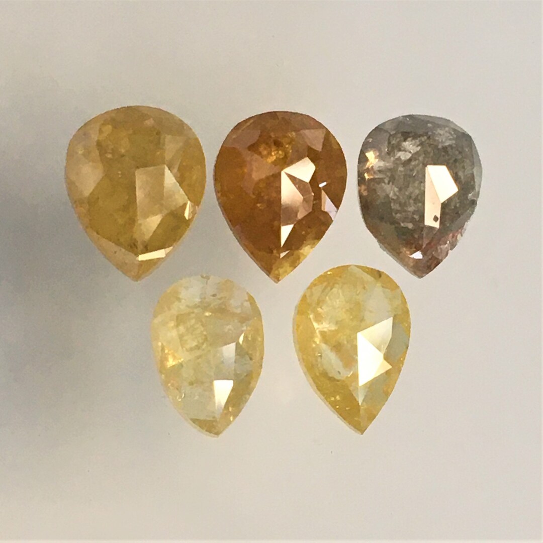 3.18 Ct Fancy Color Pear Shape Natural Loose Diamond 5 Pcs, 6.22 Mm to ...