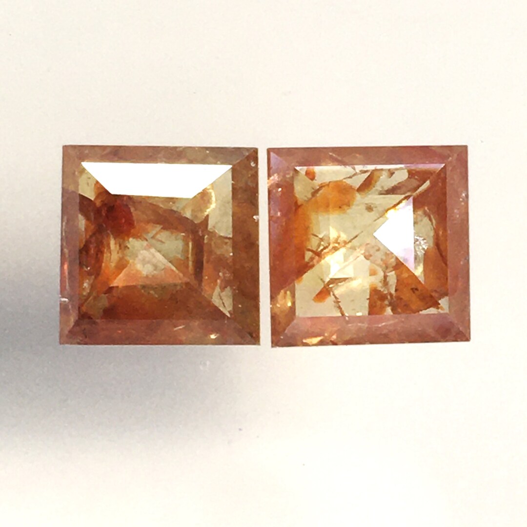 2.87 Ct Pair Fancy Reddish Brown Square Cut Loose Diamonds - Etsy