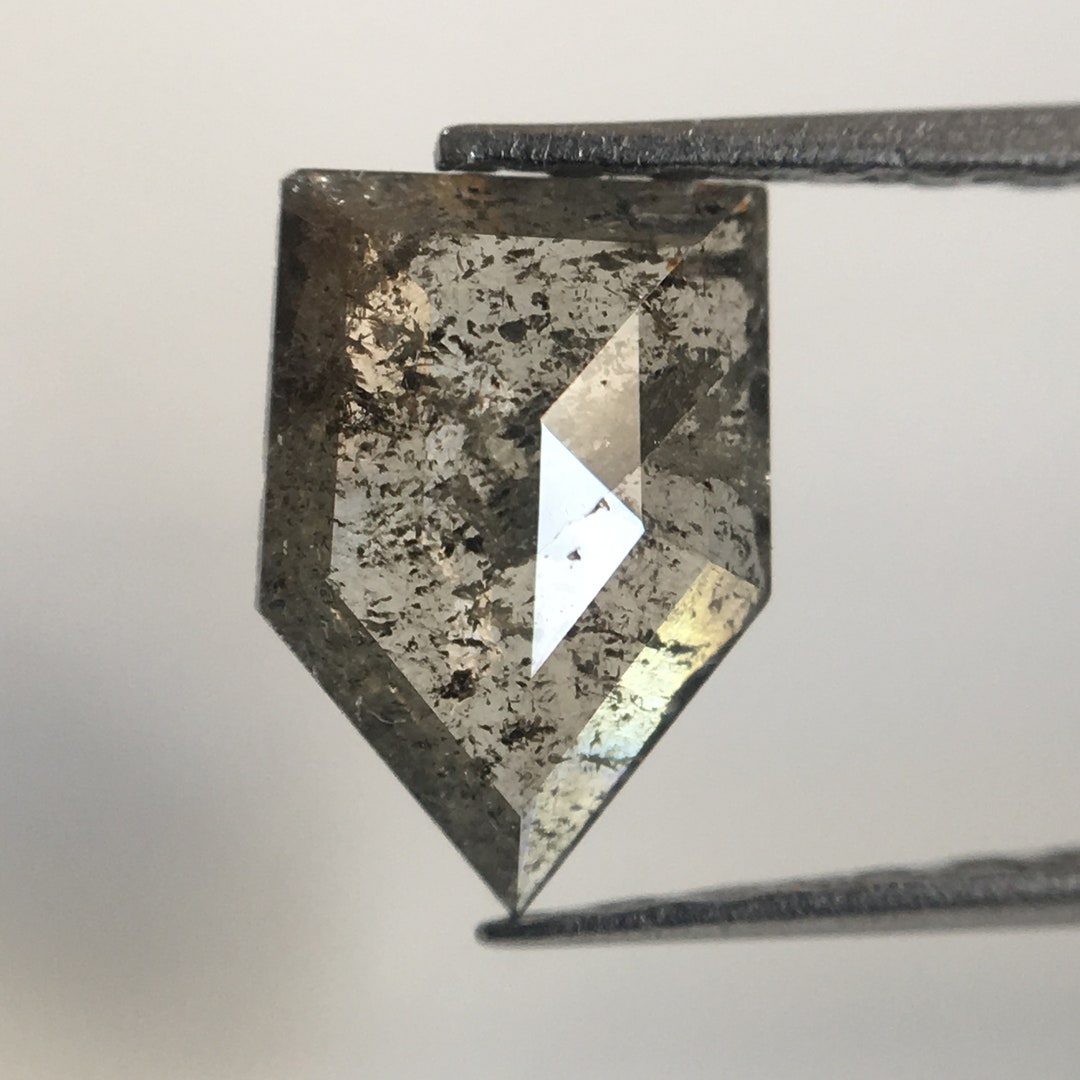 0.58 Ct Fancy Grey Pentagon Diamond: Antique Cut Loose Stone - Etsy
