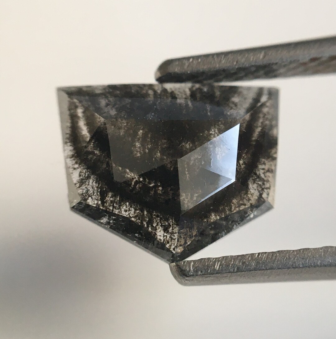 1.17 Ct Fancy Grey Pentagon Diamond: Antique Cut Loose Stone - Etsy