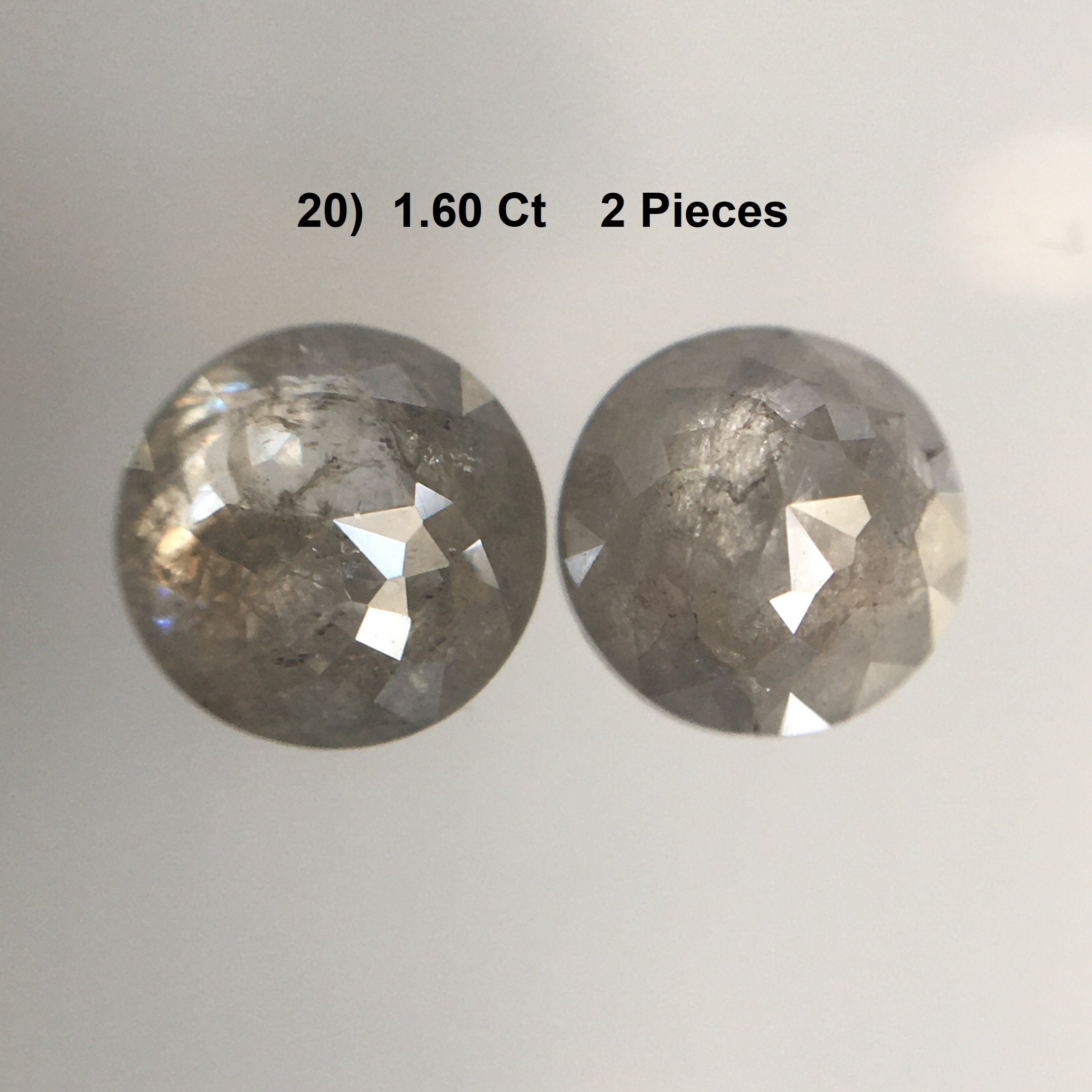 100% Natural Round Shape Rose Cut Loose Diamond, Pair of Rose Cut ...