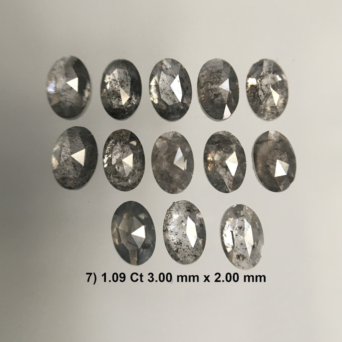 Natural Loose Diamond Oval Shape Rose Cut Diamond Lot Grey | Etsy