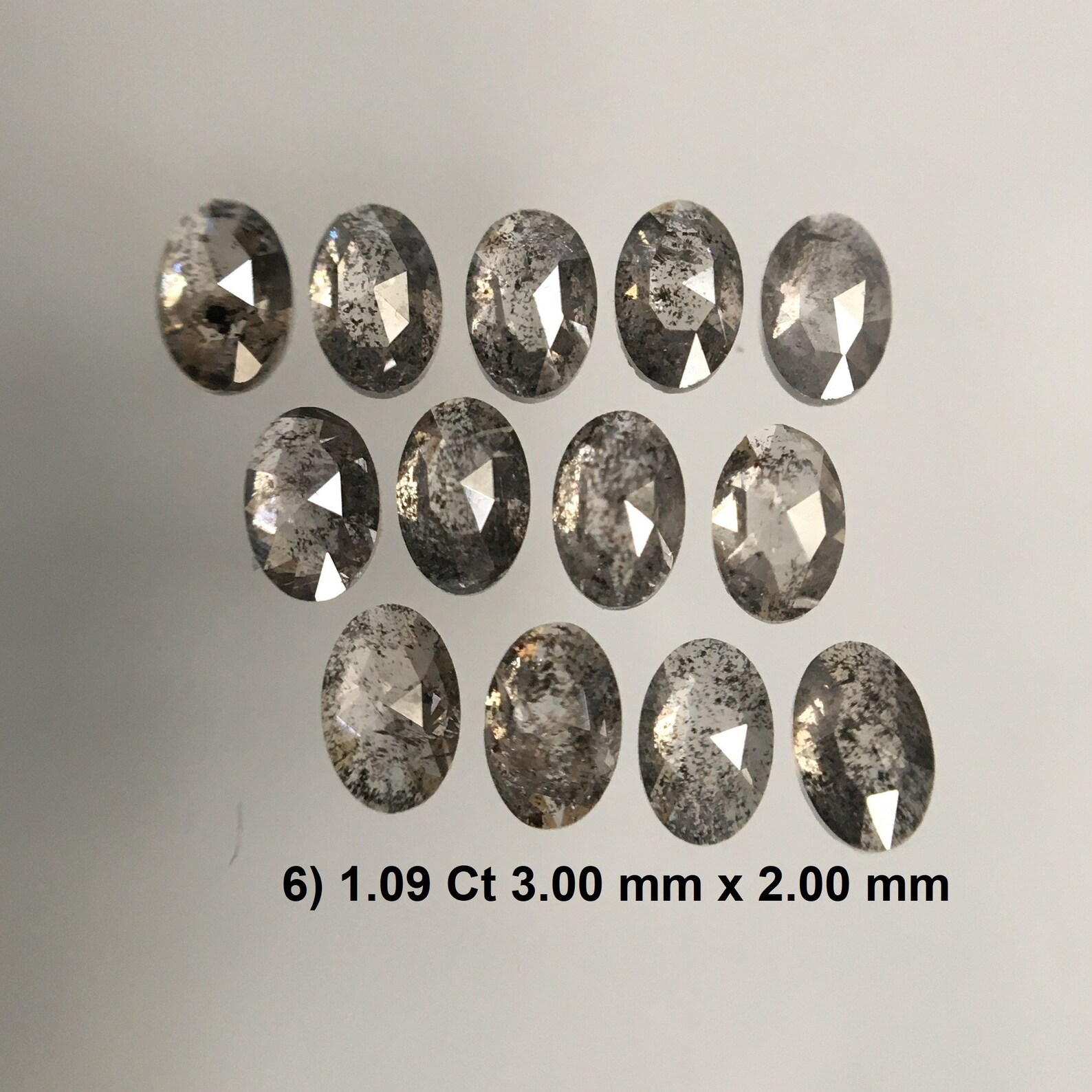 Natural Loose Diamond Oval Shape Rose Cut Diamond Lot Grey | Etsy