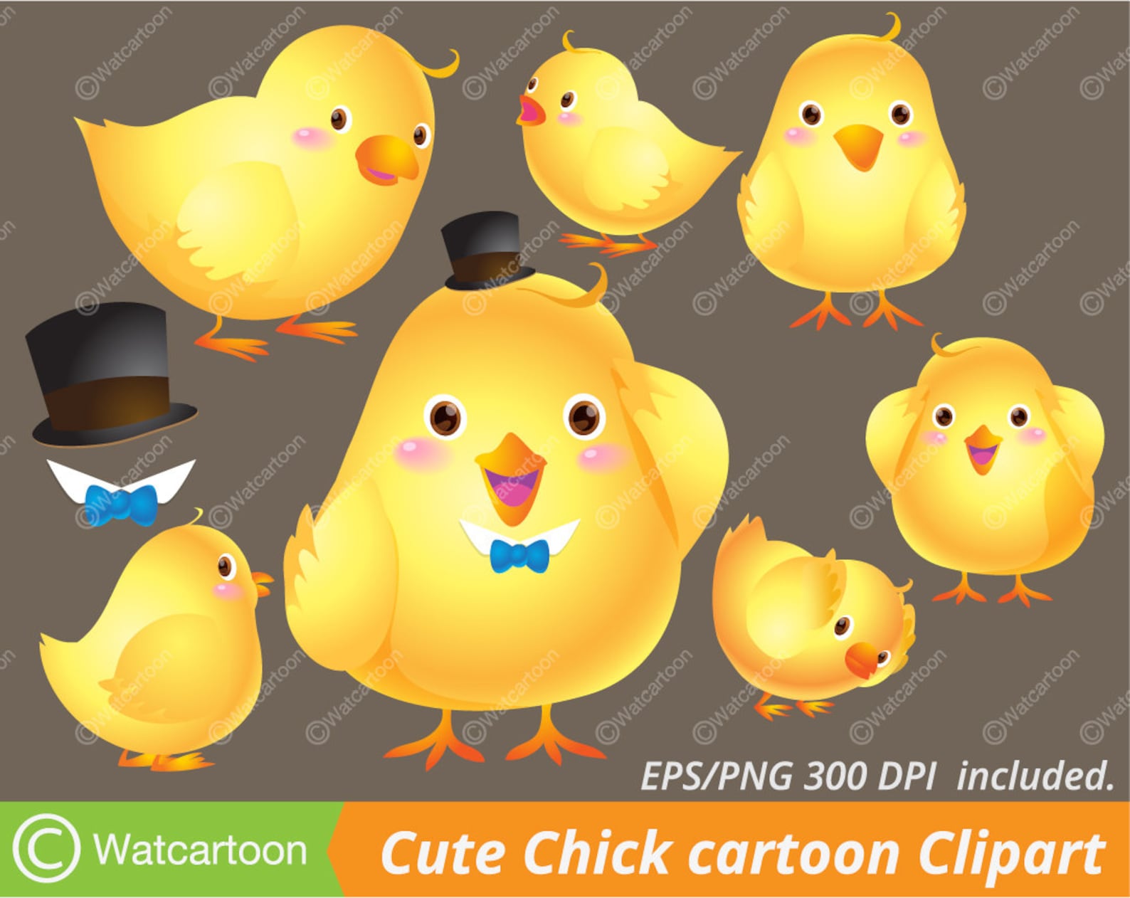 Cute Chick Cartoon Lovely Acting. Vector Clip Art for Commercial and ...