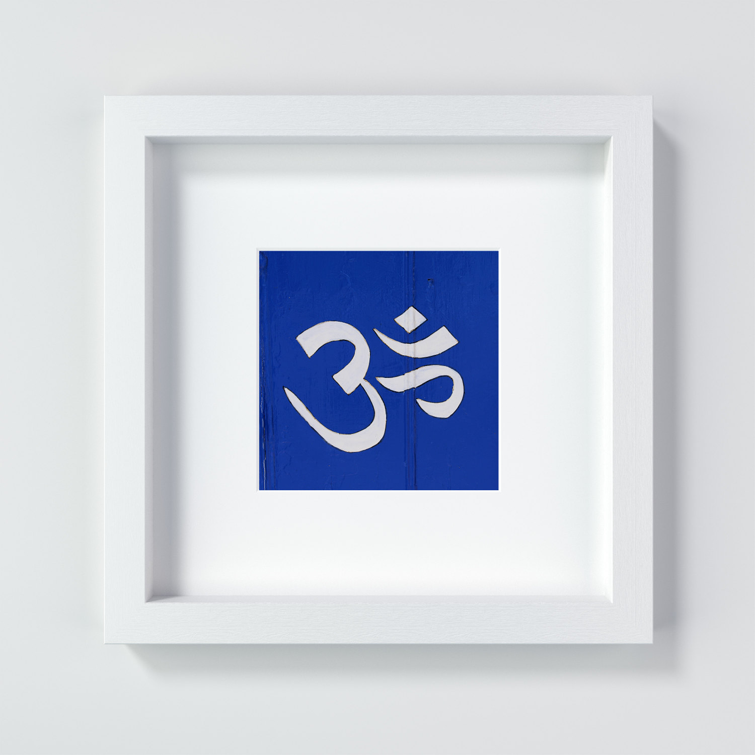 Om Mantra Blue White Yoga Gift Symbol Sign Art Print Fine Art Print ...