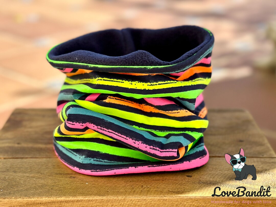 Dog Loop Dog Loop Dog Scarf Neck Sock neon Stripes Jersey/cotton ...