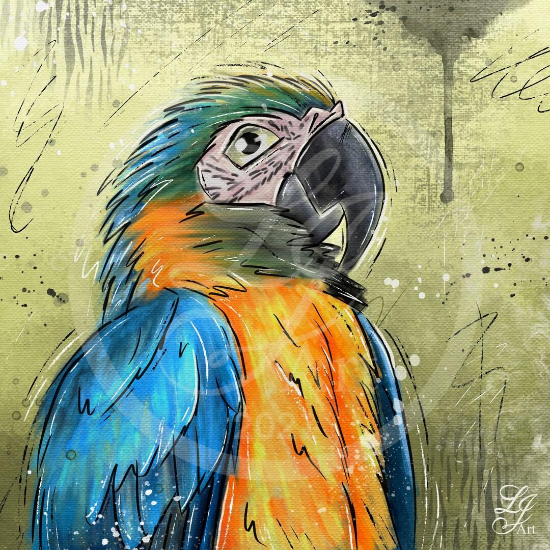 Grumpy Parrot Downloadable Home Decor - Etsy