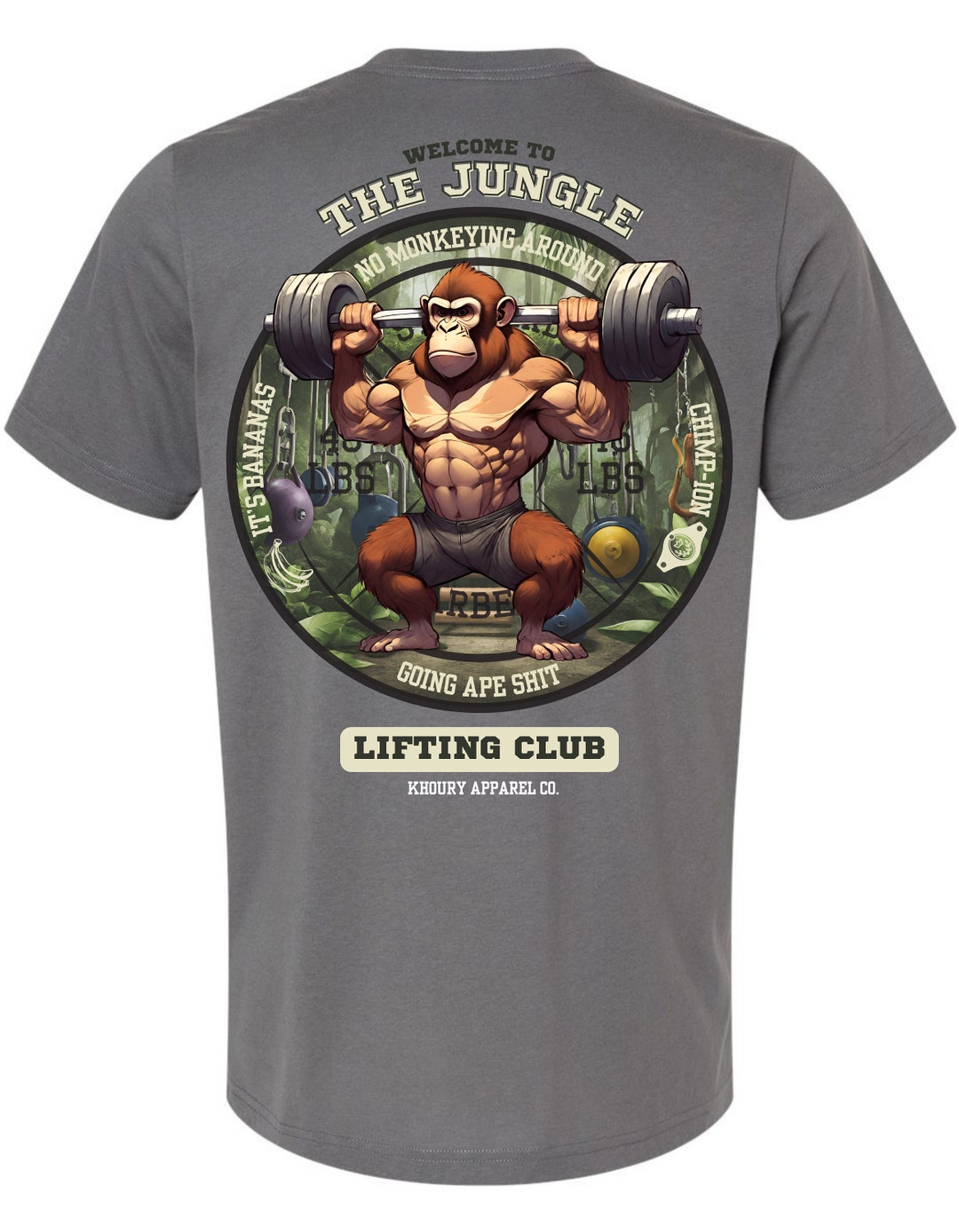 The Jungle Unisex T-shirt Monkey, Ape, Gorilla, Gym, Weightlifting ...