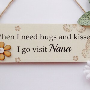 Nana Hugs and Kisses Wooden Gift Plaque Hanging Sign - Etsy