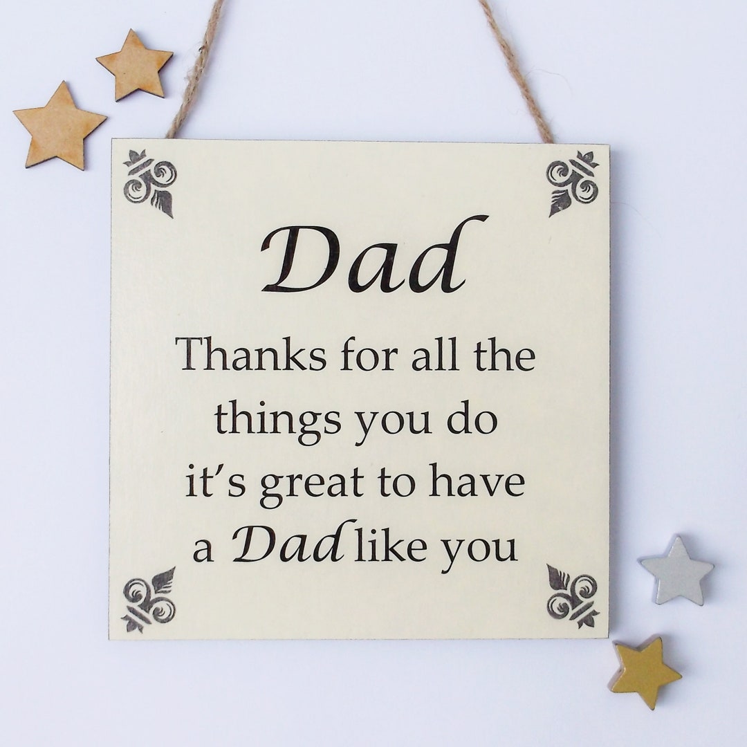 Dad Thanks for All the Things You Do Birthday/father's Day Thank You ...