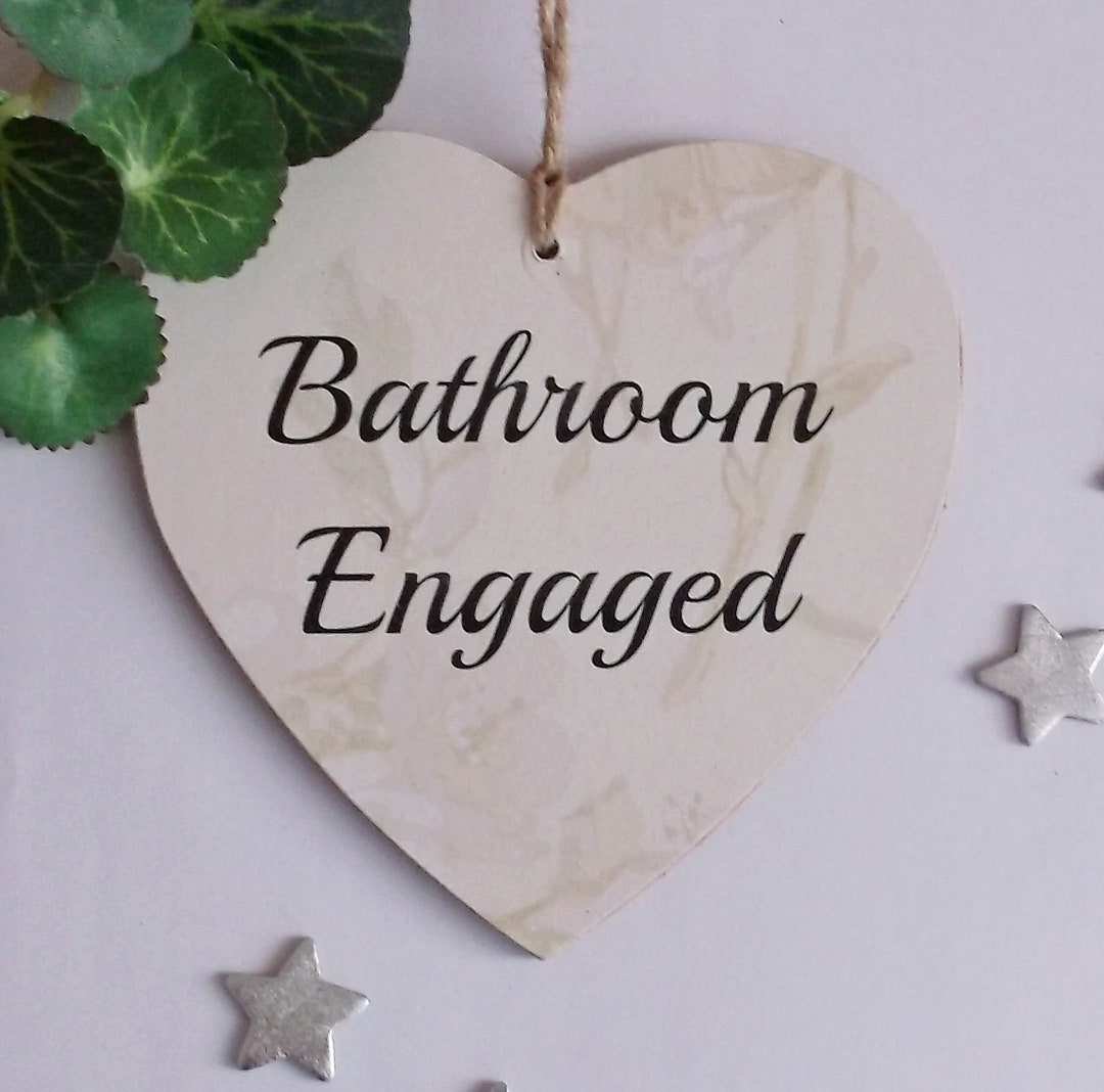 Plain Bathroom Door Plaque Engaged /vacant Double Sided Sign Wooden ...