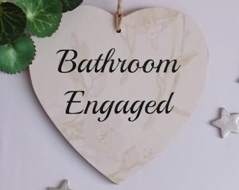 Beautiful Wee Room Engaged Vacant Double Sided Door Sign Wooden Plaque ...