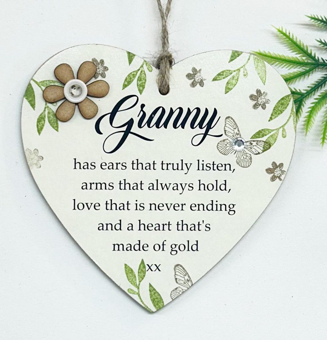 Lovely Granny Has A Heart of Gold Ears That Listen Cute Gift Wooden ...