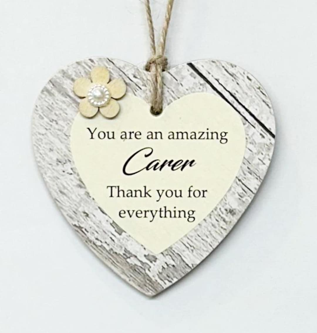 Super Cute Amazing Carer Heart Thank You Token Gift Plaque - Etsy