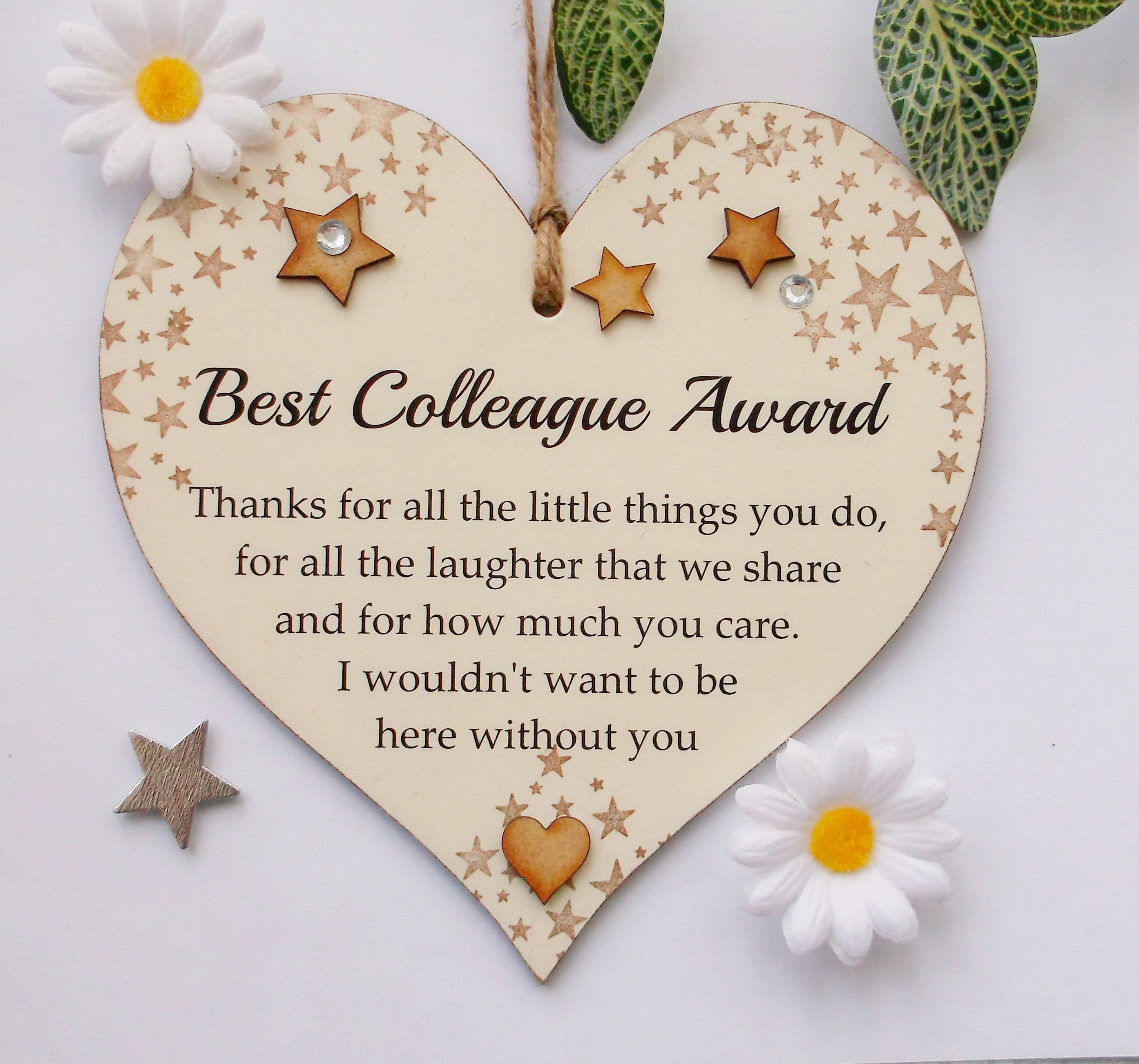 Best Colleagues Award Friendship Thank You Gift Wooden Heart | Etsy