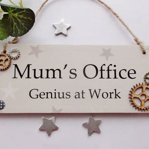 Mum's Office Genius at Work Door Plaque - Etsy UK