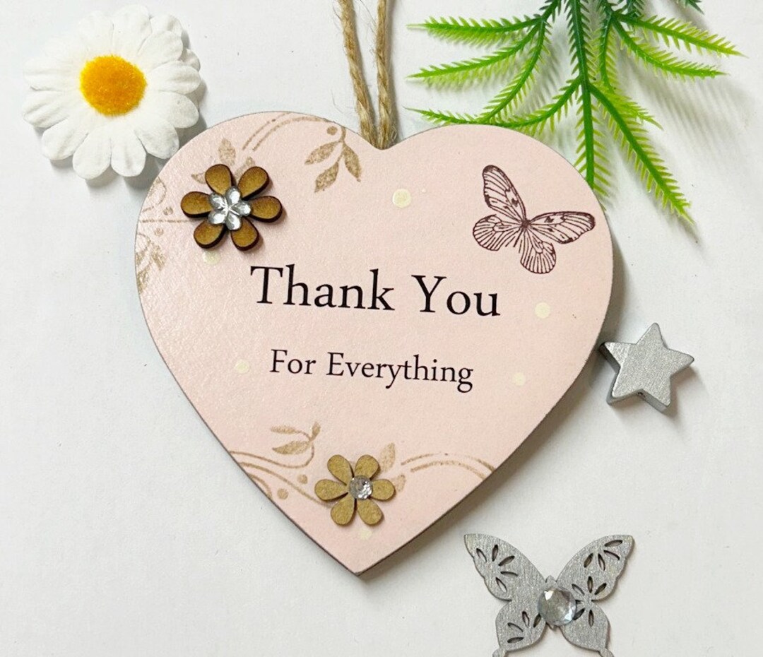 Thank You for Everything Gift Heart Plaque/sign - Etsy