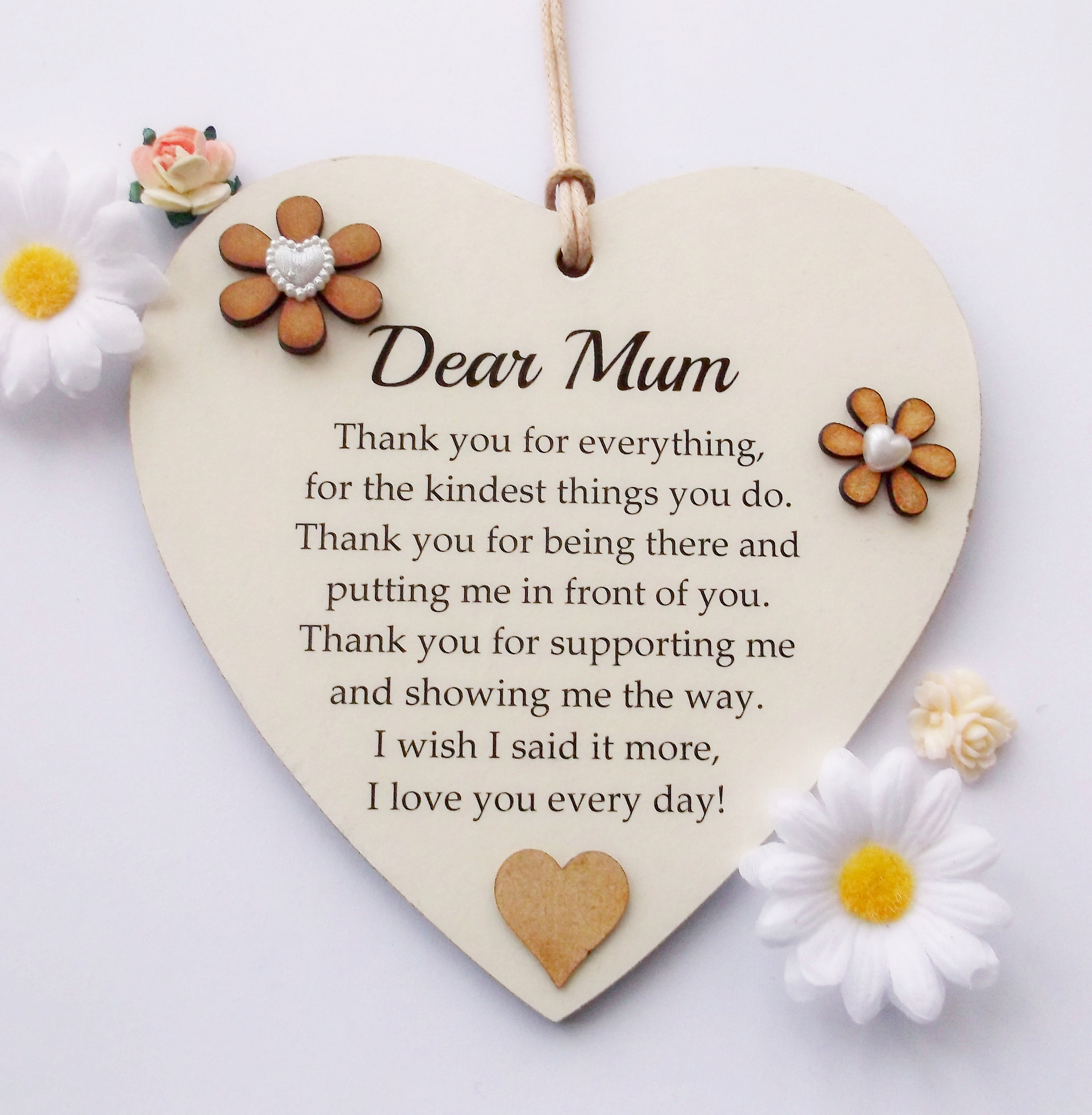 Special Mum Thank You for Everything Mother's Day/ Birthday Wooden ...
