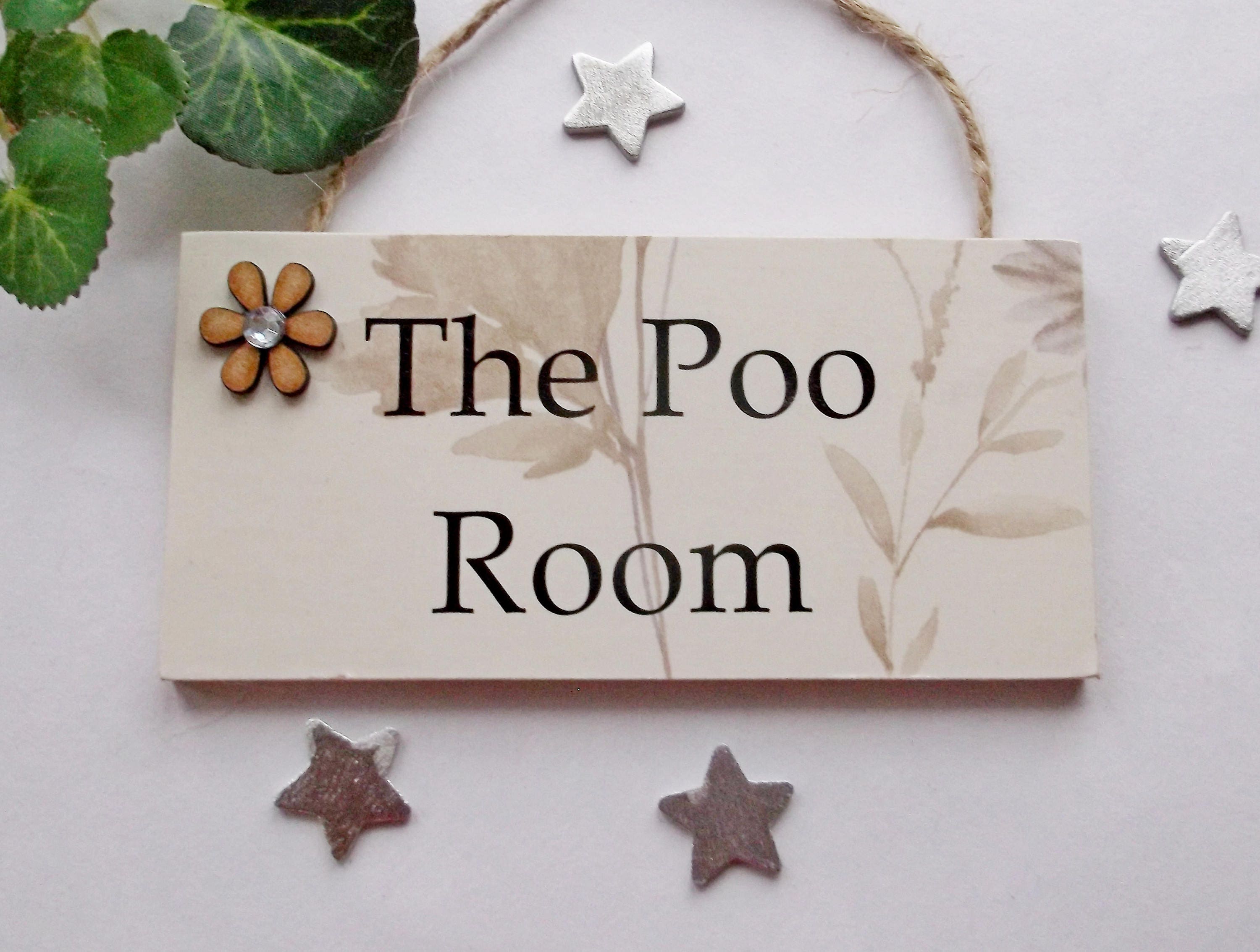 The Poo Room Cute Door Plaque | Etsy