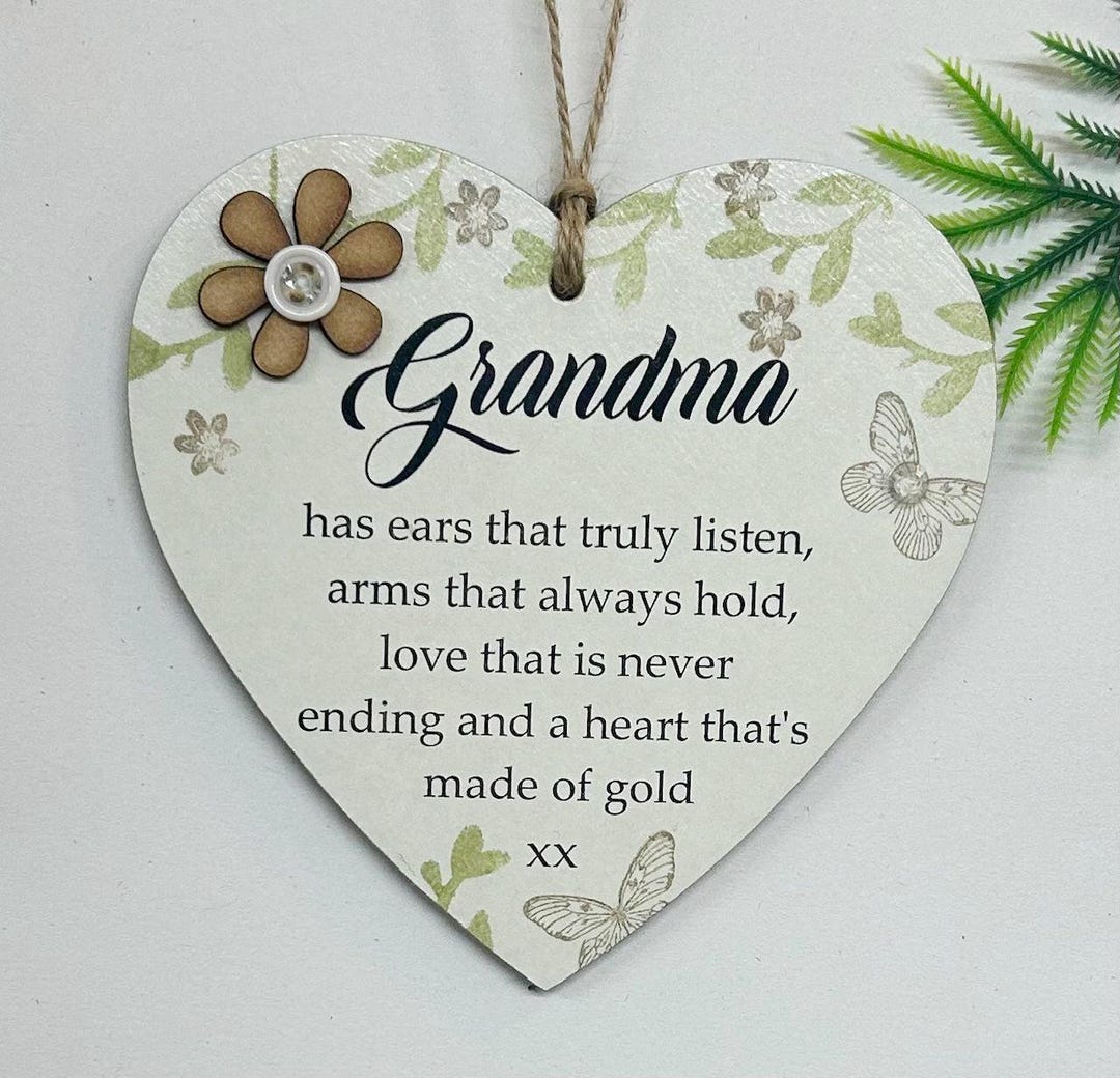 Lovely Grandma Has A Heart of Gold Ears That Listen Cute Gift Wooden ...