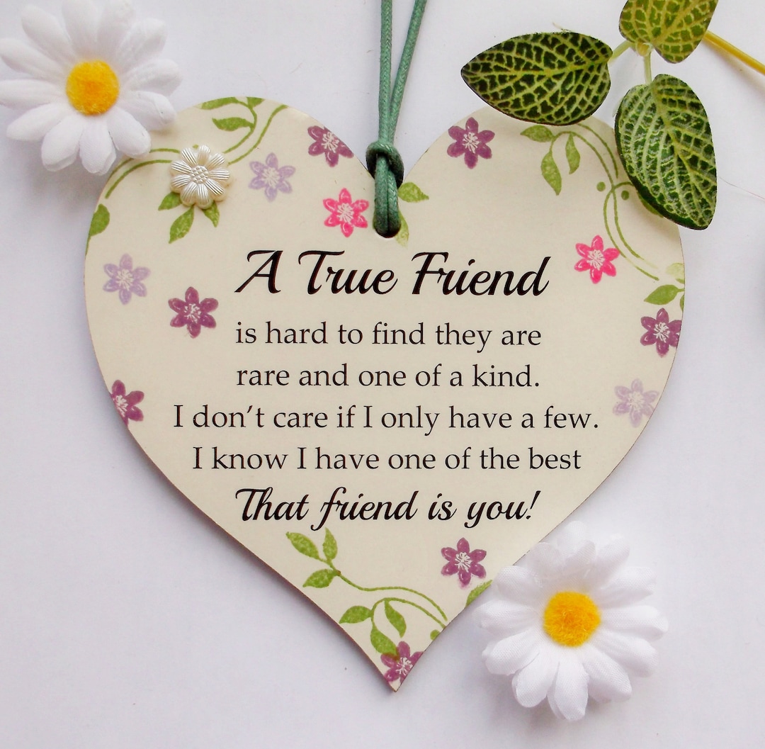 A True Friend Special Friend One of A Kind Friendship Wooden Gift Heart ...