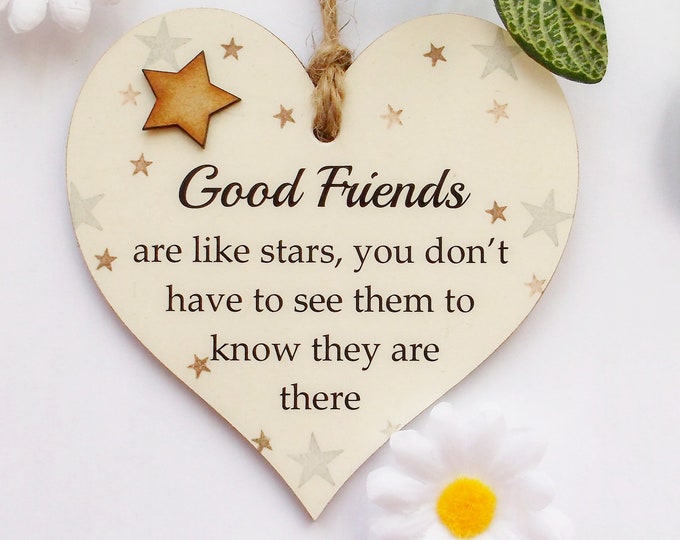 A True Friend Special Friend One of A Kind Friendship Wooden Gift Heart ...