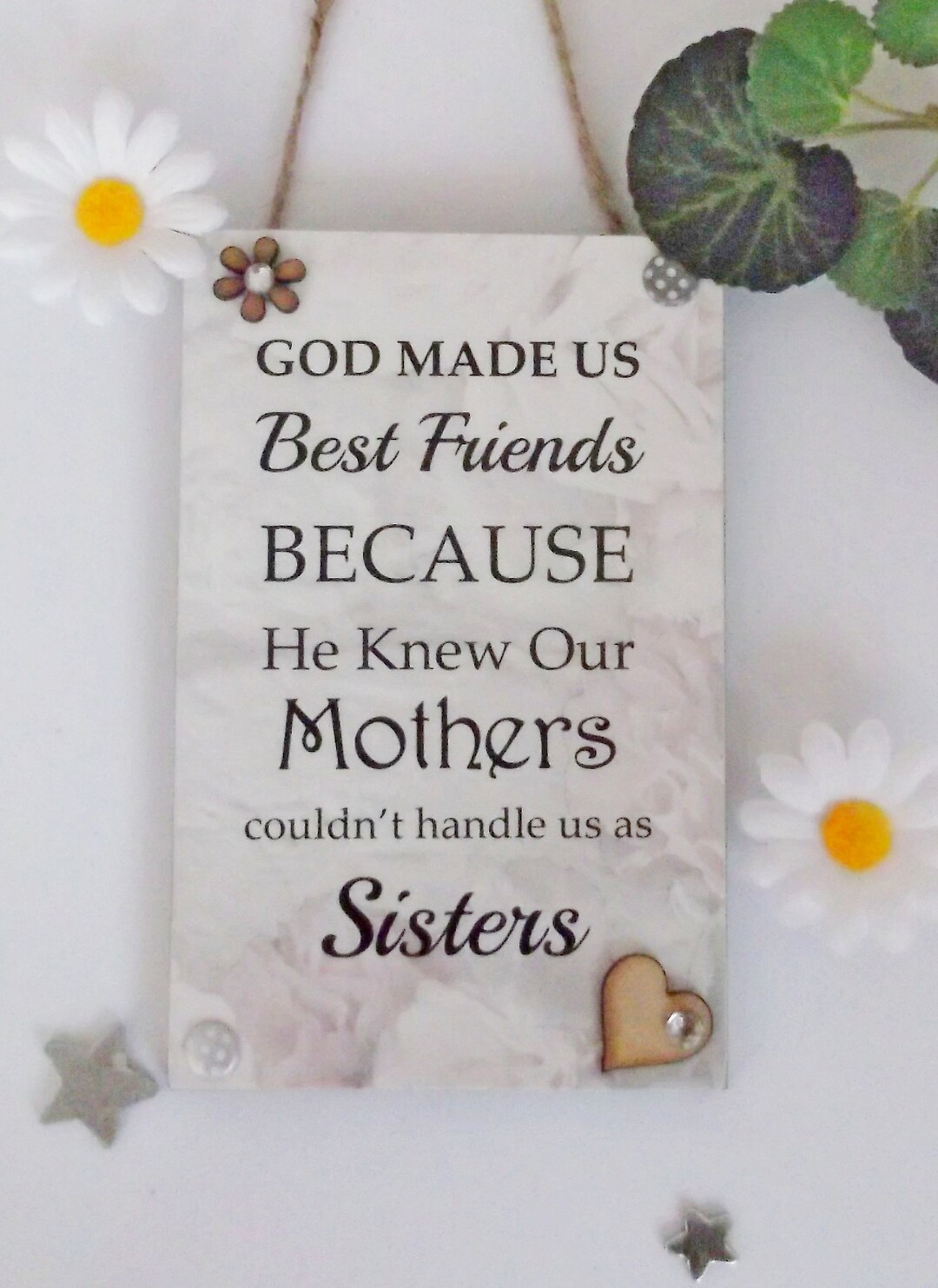 God Made Us Best Friends, Funny Wooden Friendship Gift Plaque - Etsy