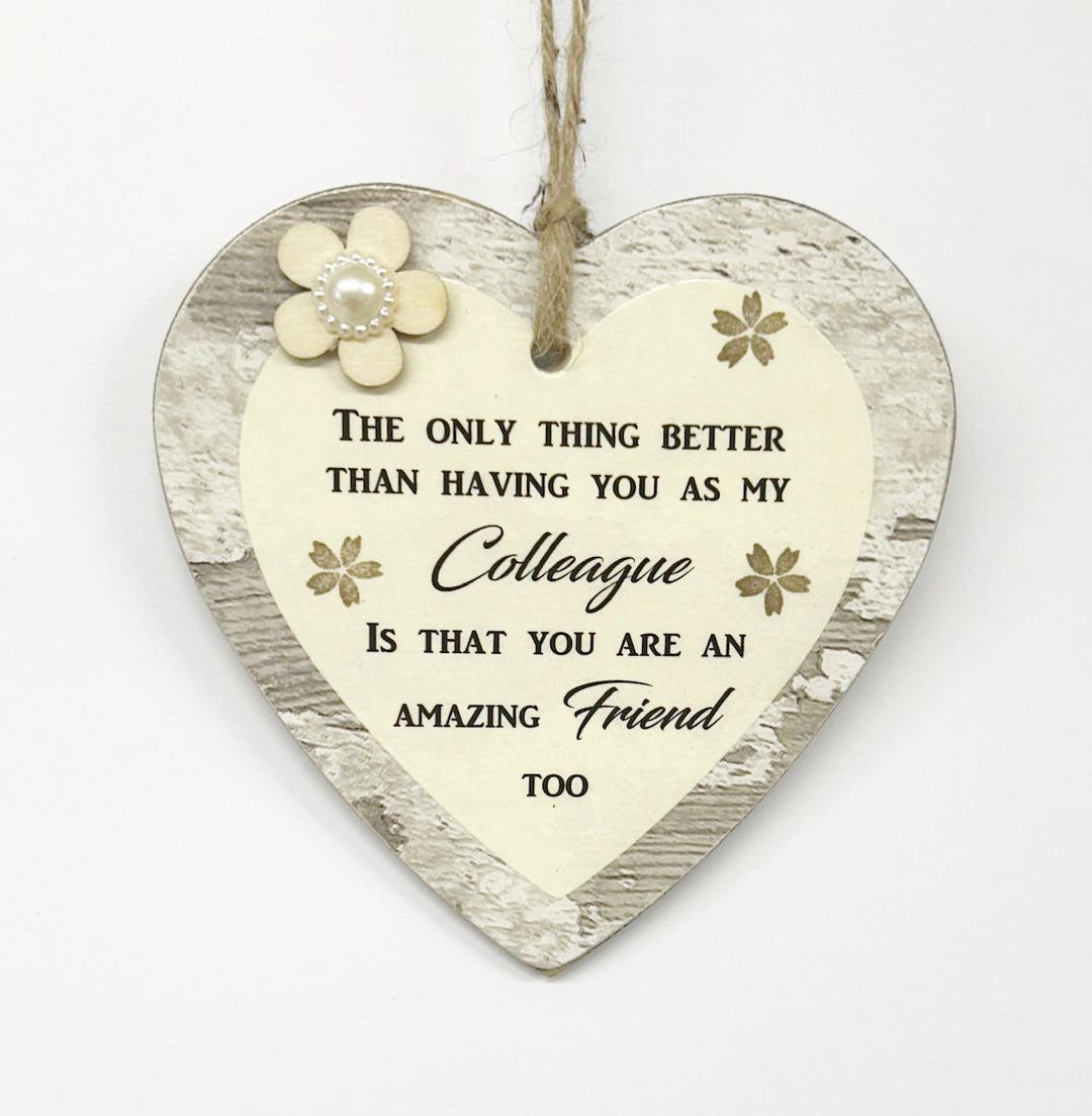 Special Colleague and Amazing Friend Thank You Gift Heart Wooden Heart ...
