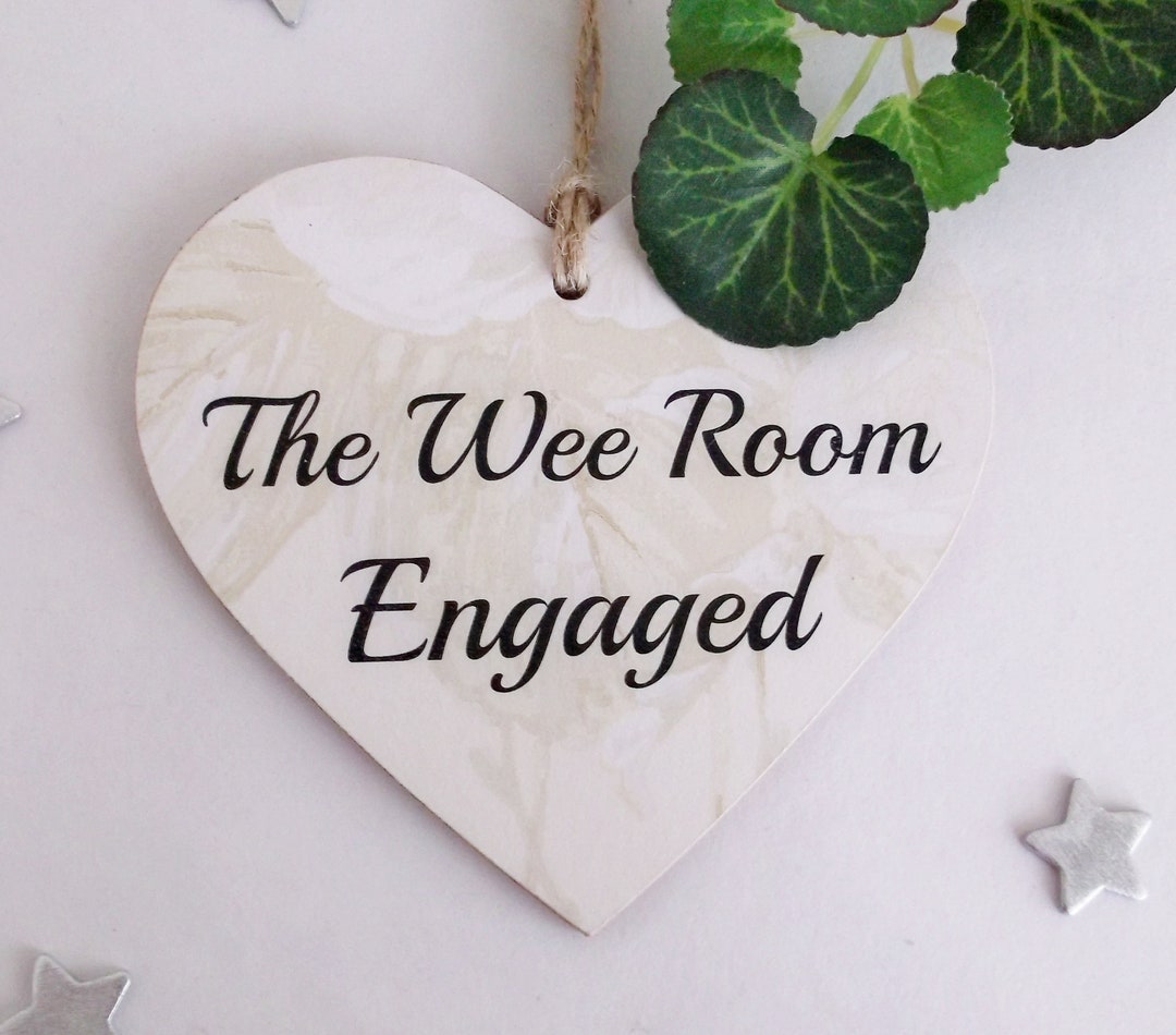 Plain the Wee Room Door Plaque Engaged /vacant Double Sided Sign Wooden ...