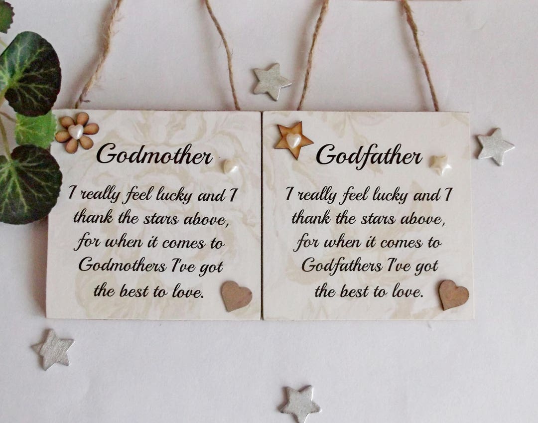 Godparents Thank You Christening Best Godparents Twin Plaque Gift Set ...