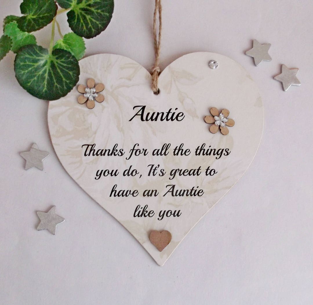 Auntie Thank You Plaque, Thanks for All the Things You Do It's Great to Have an Auntie Like You ...