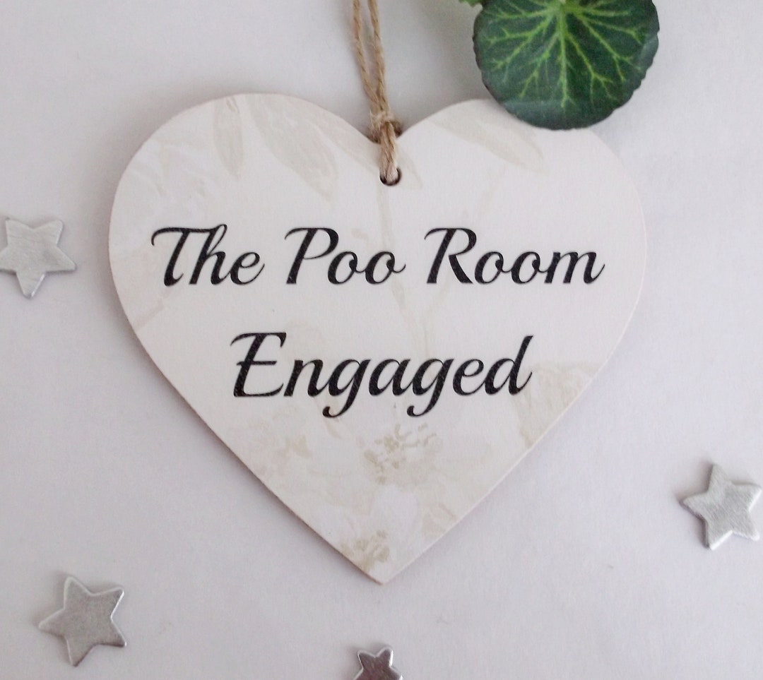 The Poo Room Engaged /vacant Double Sided Heart Door Plaque - Etsy