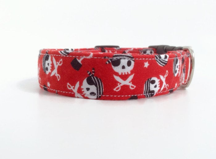 Pirate Dog Collar Boy Dog Collar Skull dog collar Male | Etsy