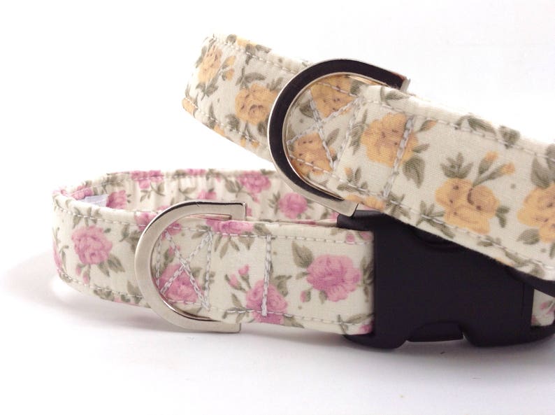 Small Roses Dog Collar Girl Dog Collar Floral Dog Collar | Etsy