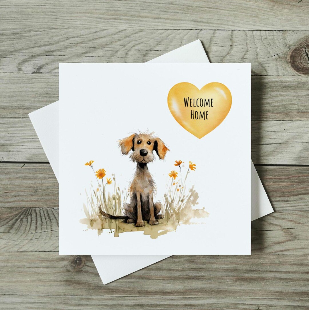 Welcome Home Card, Gotcha Day Card, New Puppy Card, Home From Hospital ...