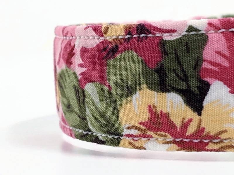 Pink Floral Dog Collar Rose Dog Collar Girl Dog Collar - Etsy