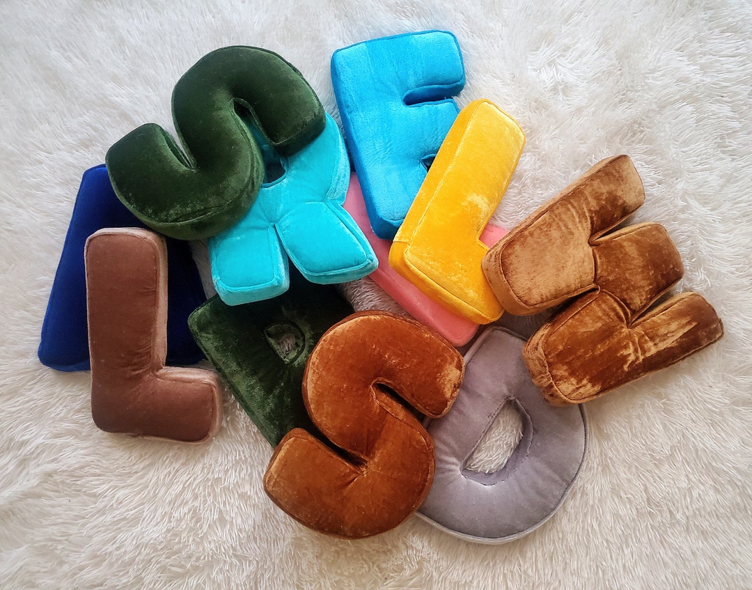 Velvet Letter Wall Decor, Alphabet Letter Decor, Nursery Monogram ...