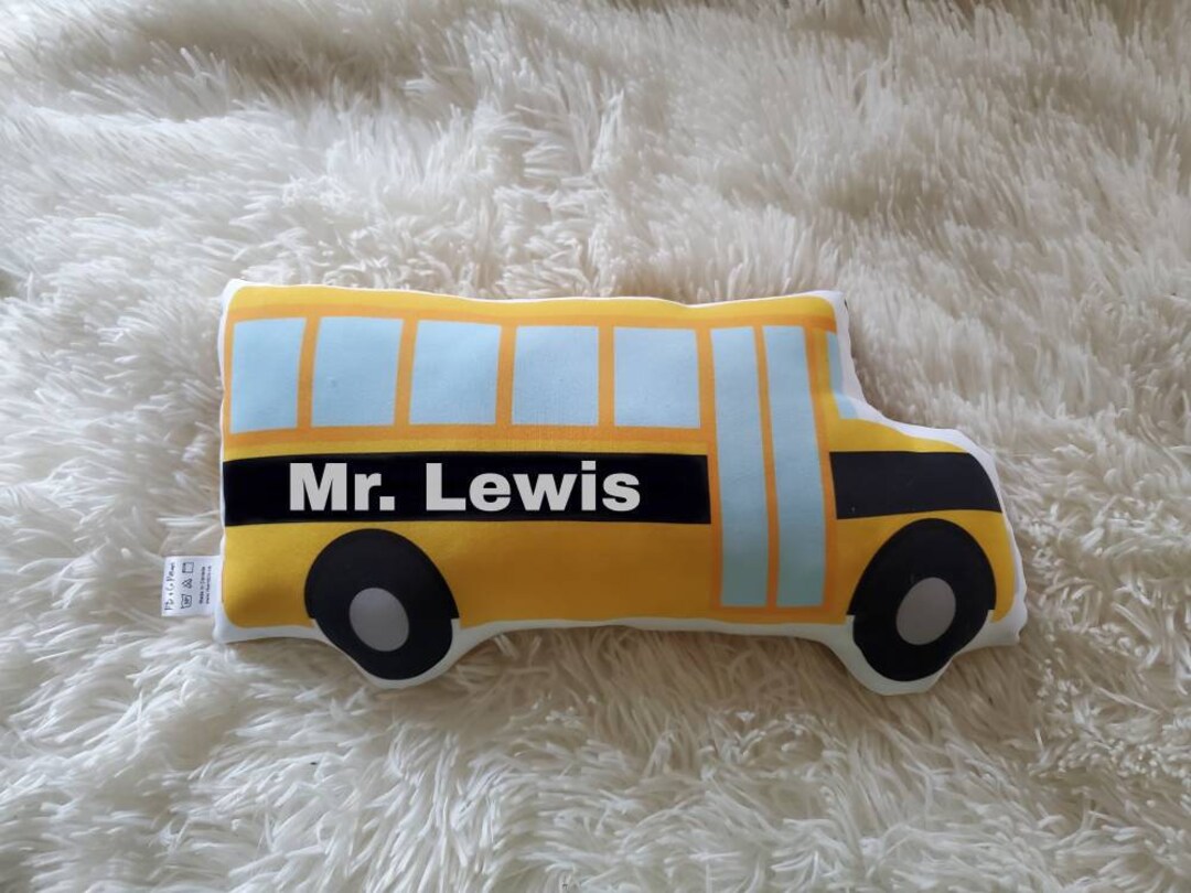 Personalized Schoolbus Pillow, Schoolbus Classroom Pillow Decor ...