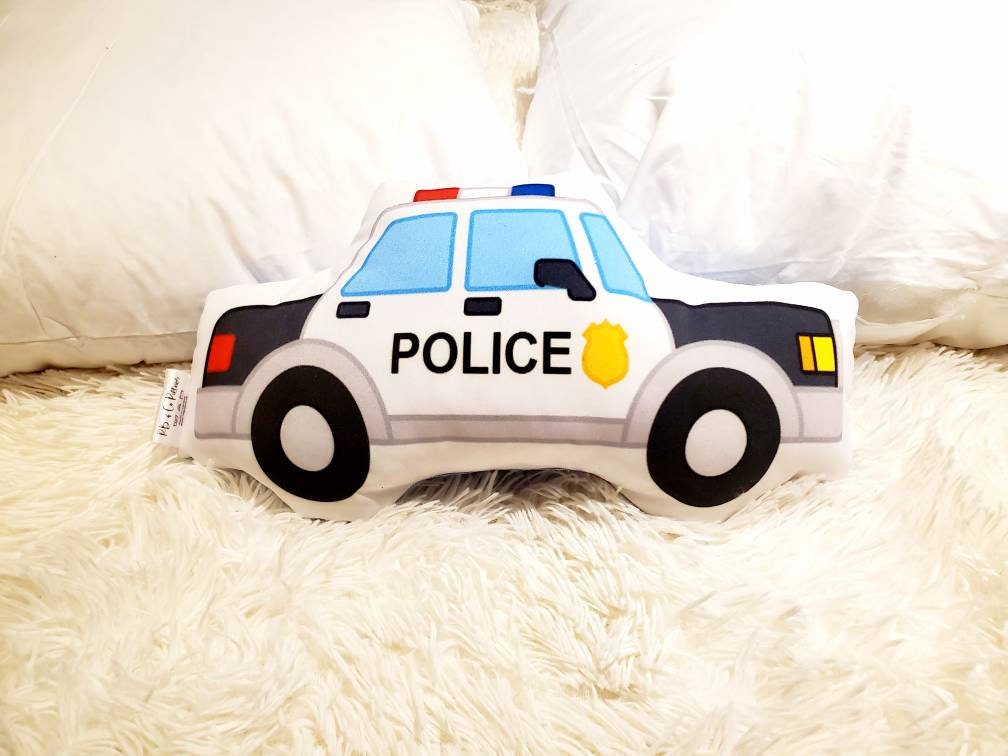 Police Car and Ambulance Throw Pillow Set, Kids Transportation Nursery ...