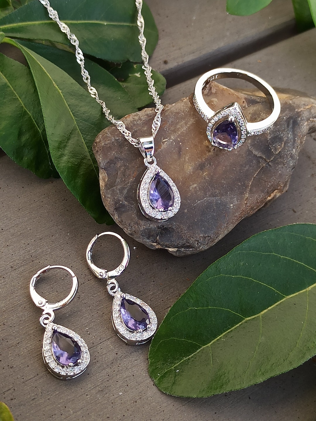 Authentic Turkish Jewelry Set Hurrem Sultan Drop Shape 925 Sterling ...