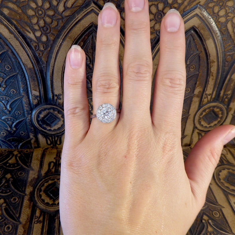 Contemporary Diamond Target Ring Modelled in 18ct White Gold - Etsy