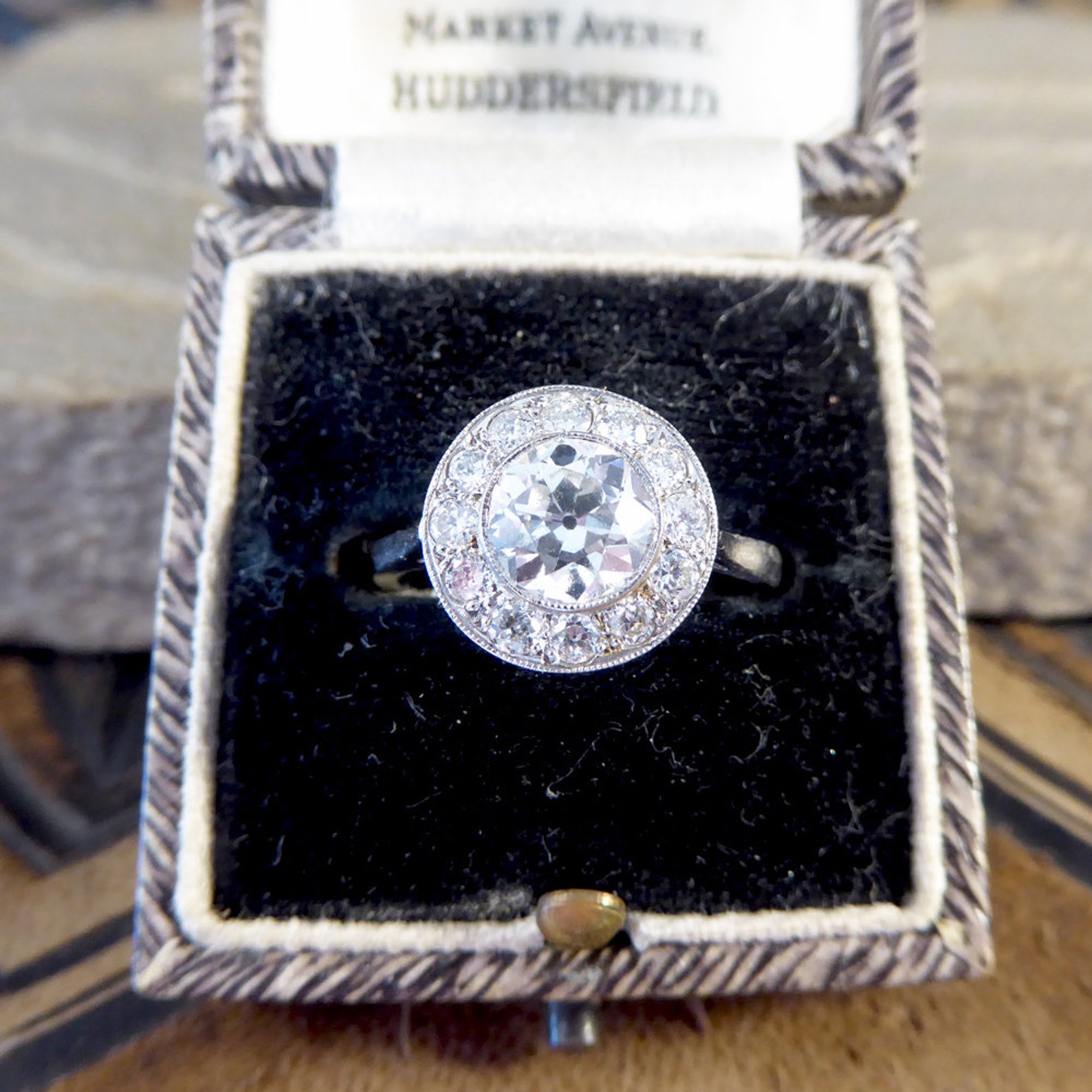 Contemporary Diamond Target Ring Modelled in 18ct White Gold - Etsy