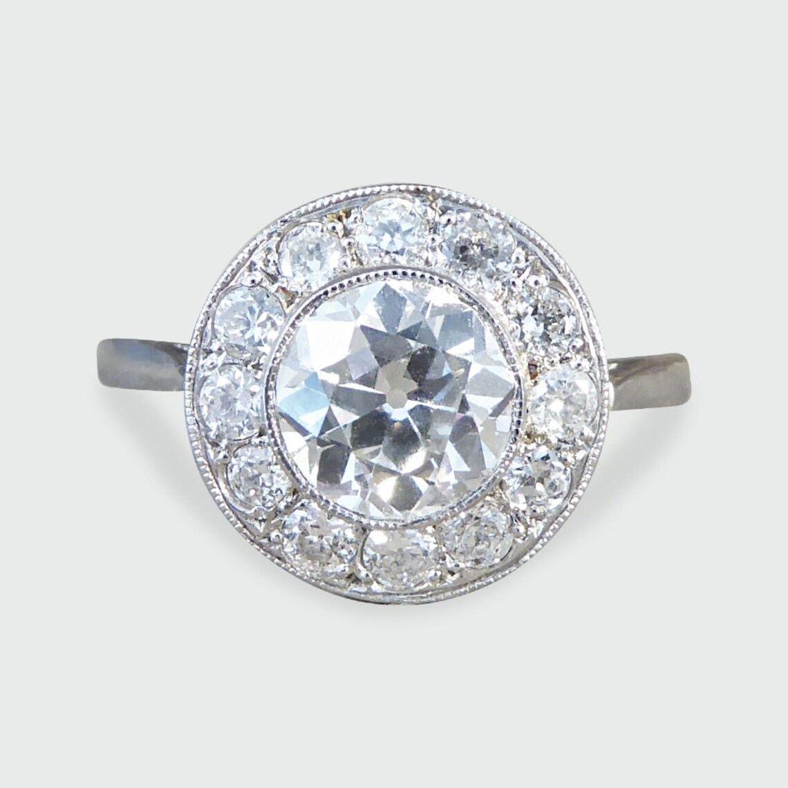 Contemporary Diamond Target Ring Modelled in 18ct White Gold - Etsy