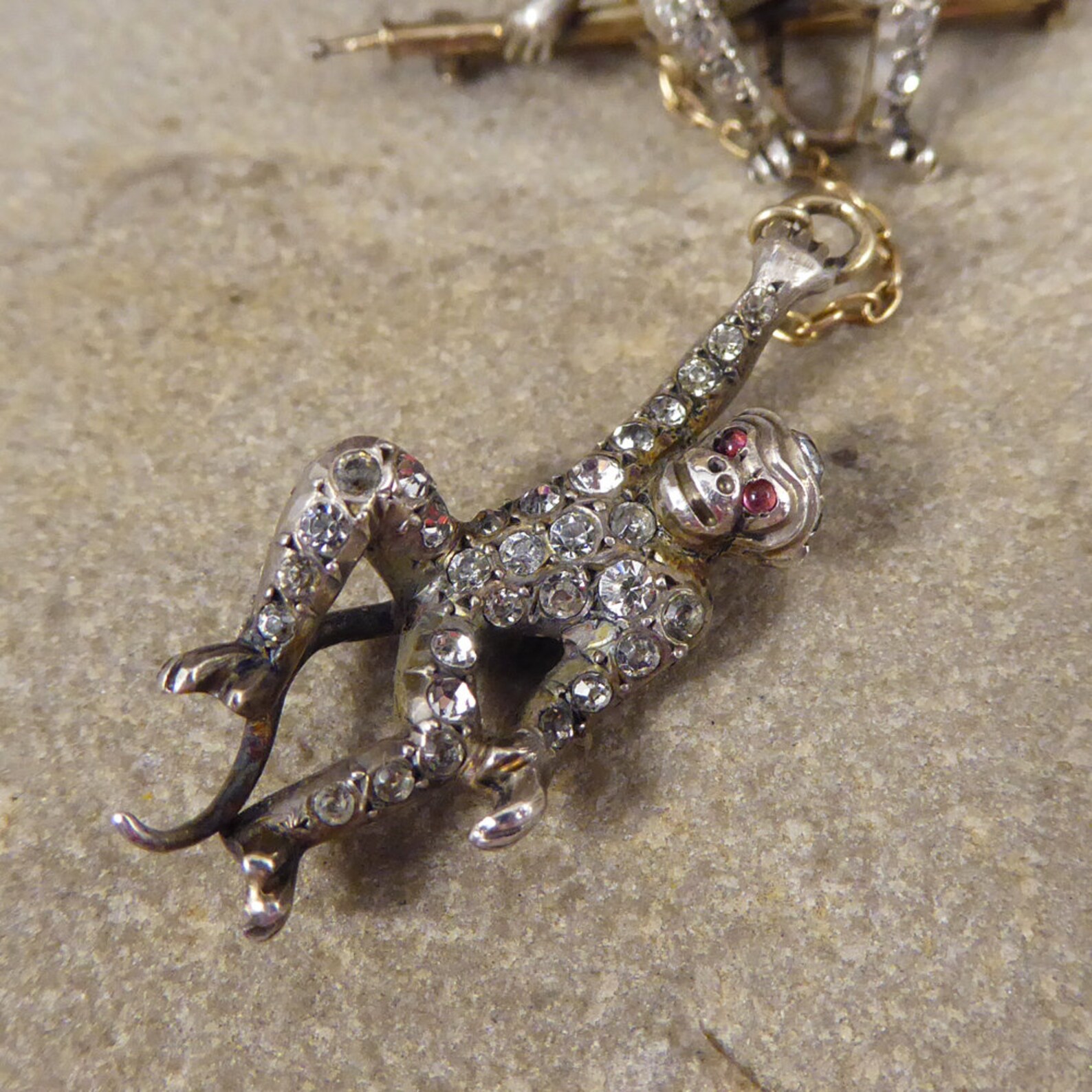 Antique Edwardian Novelty Hanging Paste Set Monkeys in 9ct - Etsy