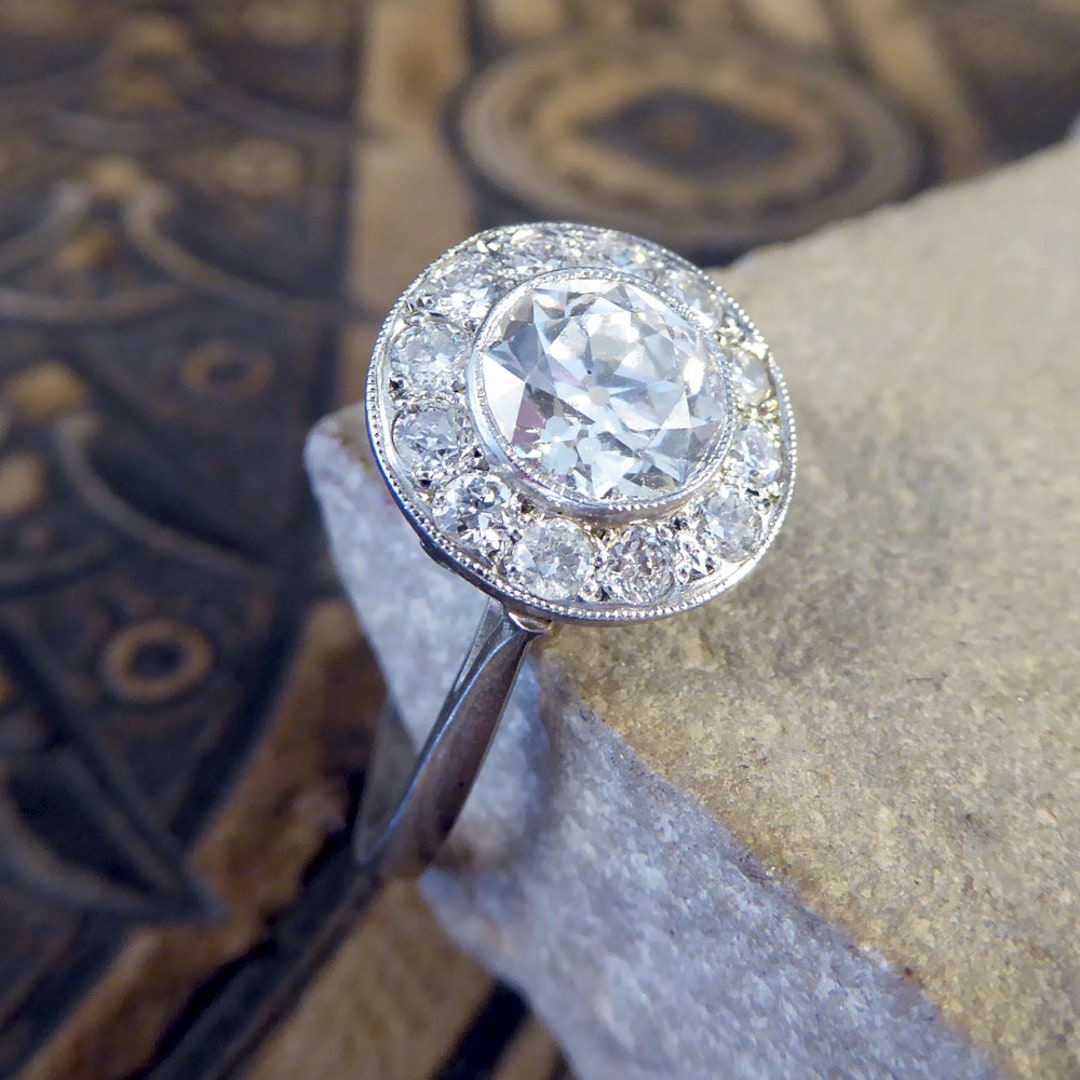 Contemporary Diamond Target Ring Modelled in 18ct White Gold - Etsy