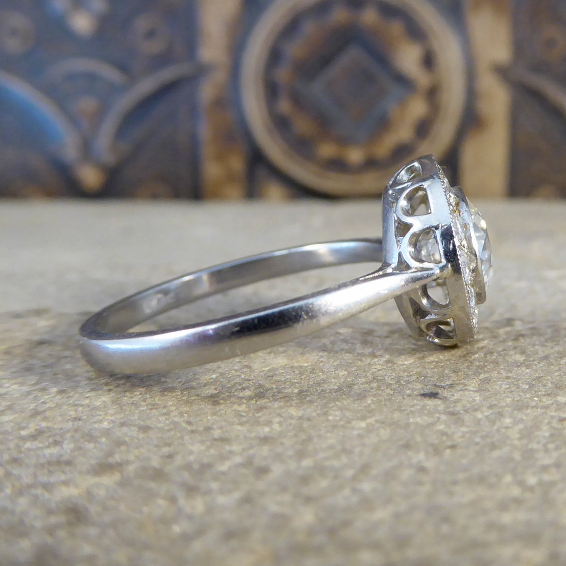 Contemporary Diamond Target Ring Modelled in 18ct White Gold - Etsy