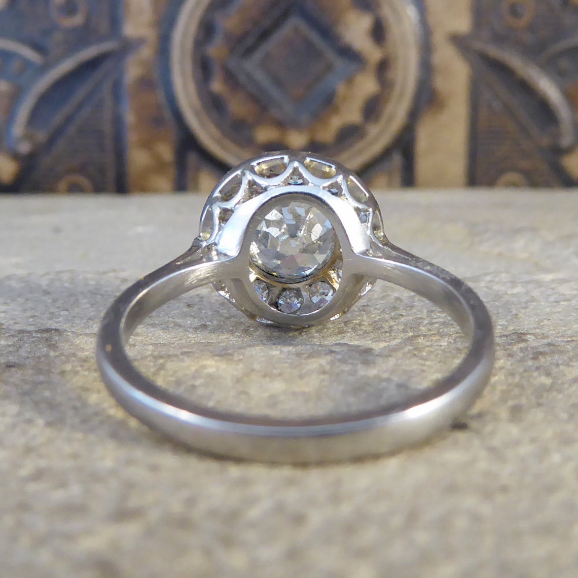 Contemporary Diamond Target Ring Modelled in 18ct White Gold - Etsy