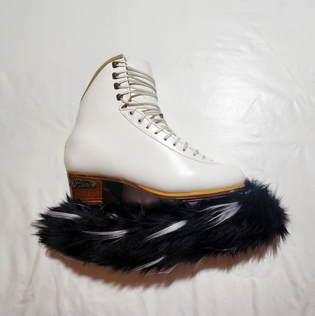Black With White Spike - Extra Fluffy Fuzzy Ice Skating Soakers - Etsy